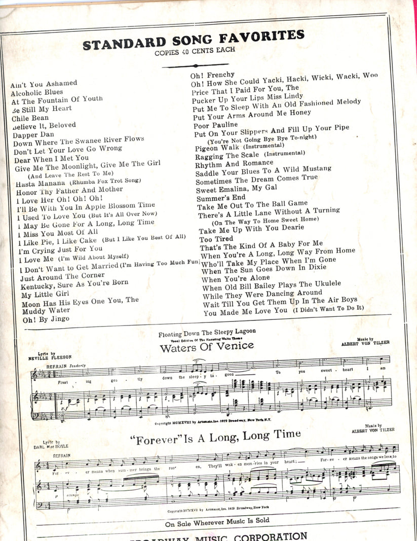 1943 Put Your Arms Around Me – Betty Grable Sheet – The Townhouse ...