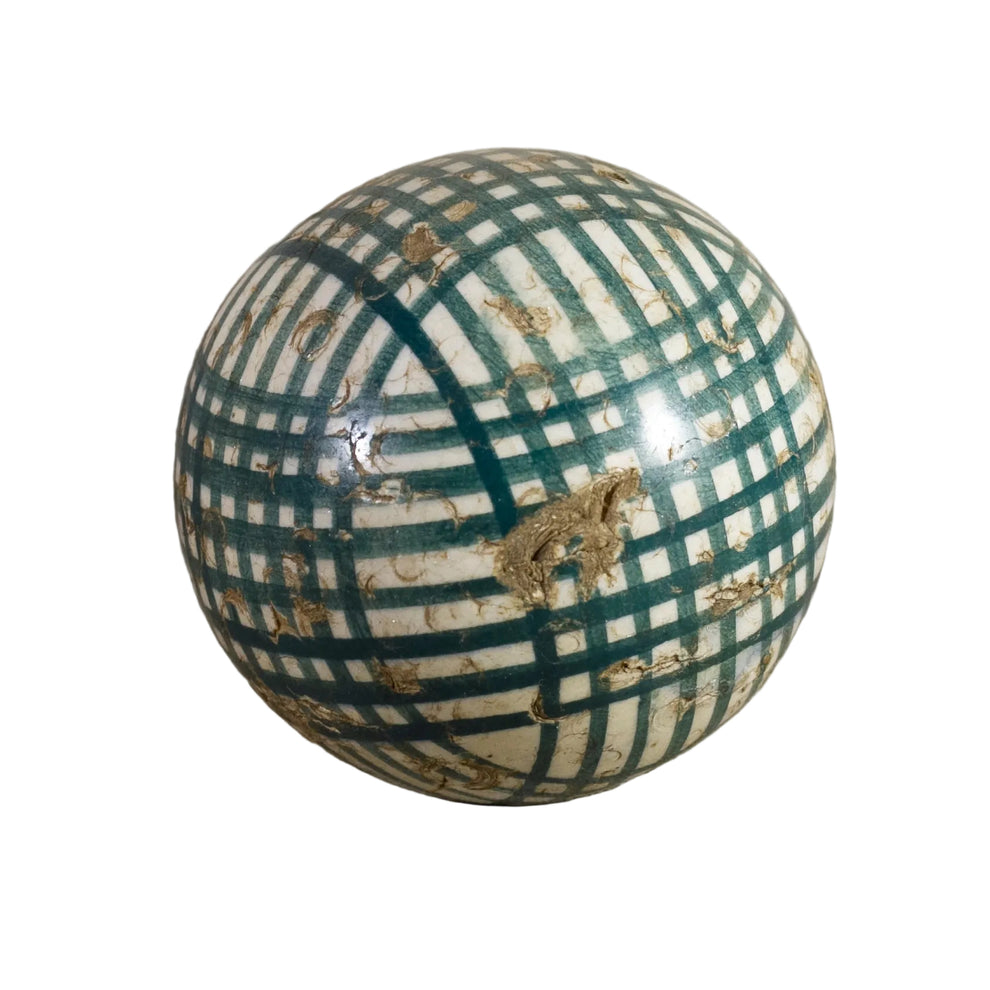 Victorian Stoneware Carpet Ball Green Plaid Crossband 3" Antique – The ...