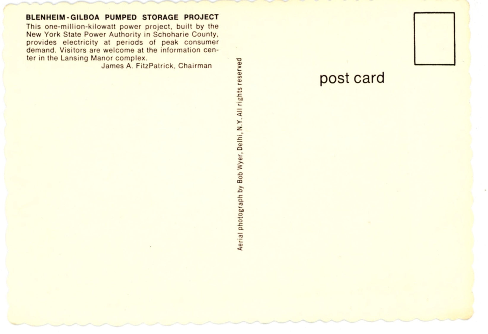 Blenheim-Gilboa Pumped Storage Project \Aerial View Vintage Postcard ...