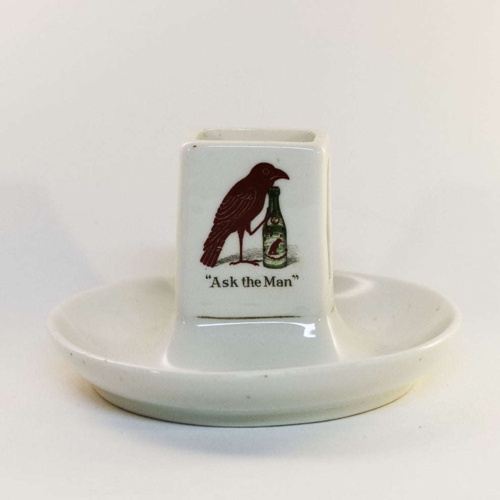 Red Raven Splits ASK THE MAN" Advertising Ashtray Match Holder 1910 ...