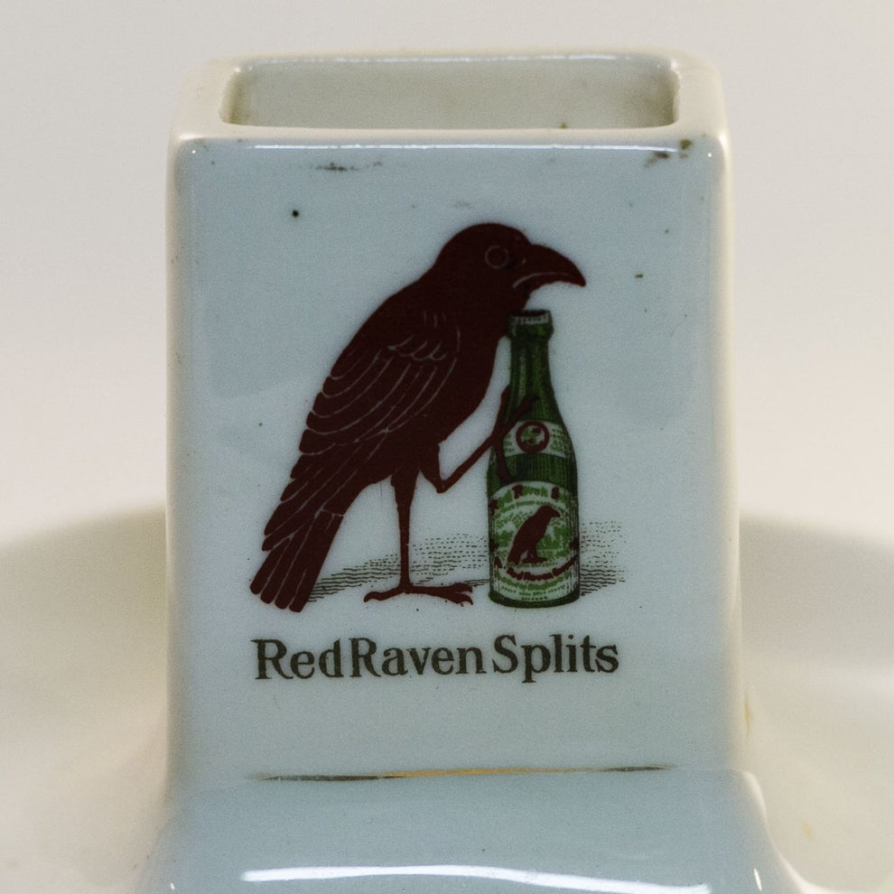 Red Raven Splits ASK THE MAN" Advertising Ashtray Match Holder 1910 ...