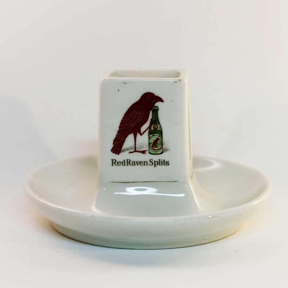 Red Raven Splits ASK THE MAN" Advertising Ashtray Match Holder 1910 ...